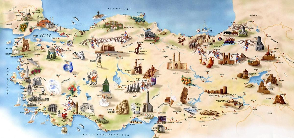 Mapa de Turquía - Ciudades Turísticas de Turquía